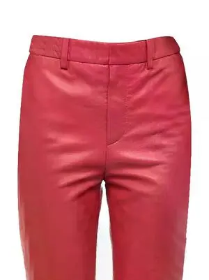 Dsquared2 Ovine Leather Trousers With Cuffed Hem