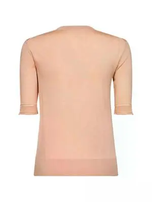 Chloé Short-sleeve Logo-embroidered Sweater - Pink