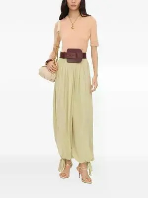 Chloé Short-sleeve Logo-embroidered Sweater - Pink