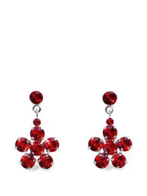 Simone Rocha Crystal Daisy Motif Drop Earrings - Silver