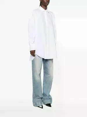 VICOLO Oversized Curved-hem Shirt - White