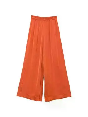 VICOLO Elasticated-waistband Wide-leg Palazzo Pants - Orange