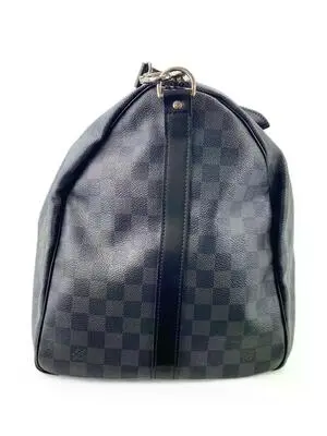 LOUIS VUITTON 2009 55 Keepall Bandoulière Damier Graphite Holdall - Black
