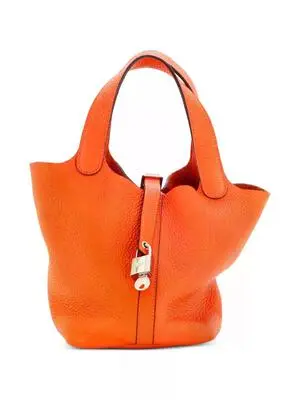 Hermès Picotin Lock Bag Clemence Pm Bucket Bag - Orange