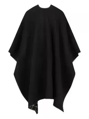 Burberry Check-pattern Embroidered-logo Cape - Black