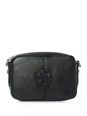BOSS Grained Leather Shoulder Bag With Embossed Logo