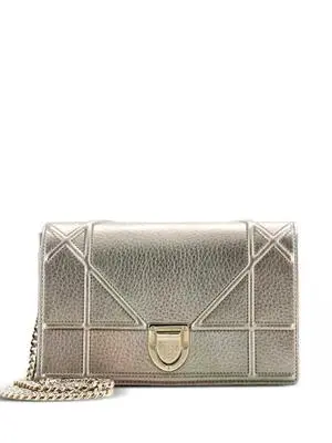 Dior Diorama Flap Bag Grained Calfskin Mini Shoulder Bag - Metallic