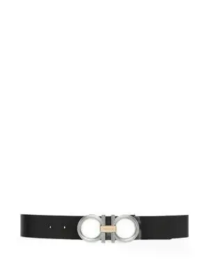 FERRAGAMO Reversible Gancini Belt - Black