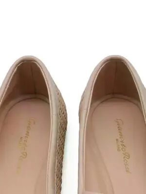 GIANVITO ROSSI Carla Raffia Ballet Flats