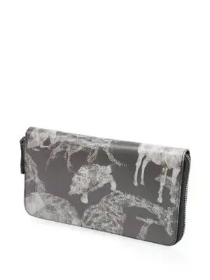 FERRAGAMO Paint-print Zip-around Wallet - Brown