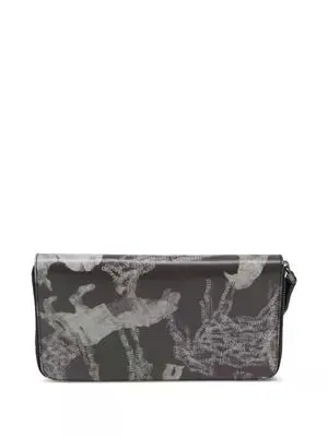 FERRAGAMO Paint-print Zip-around Wallet - Brown