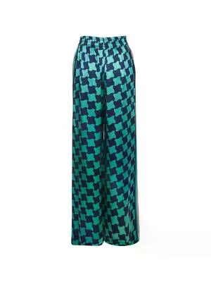 Casablanca Pool Tile Print Trousers - Blue