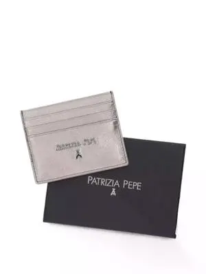 Patrizia Pepe Metallic-effect Logo-plaque Cardholder - Silver