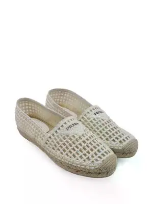 Prada 2020s Crochet Raffia Espadrilles