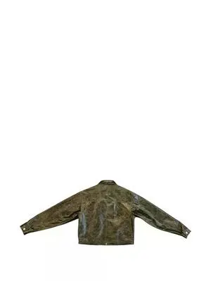 SEKRIT Crinkled-leather Jacket - Green