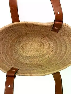 Loewe 2017 Small Raffia Anagram Basket Tote Bag