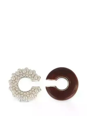 Rabanne Tone And Brown Mismatched Design Earrings