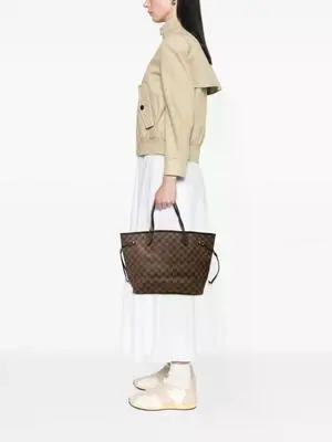 LOUIS VUITTON 2009 Damier Ebene Neverfull Mm Tote Bag