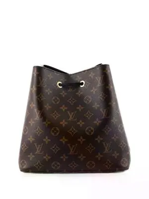 LOUIS VUITTON Neonoe Handbag Monogram Canvas With Leather Mm Bucket Bag - Black