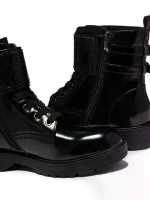 Guess Wanda Buckled Mesh-strap Ankle Boots