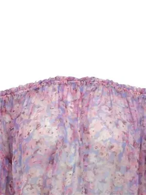 Caroline Constas Floral Print Off-shoulder Top - Purple