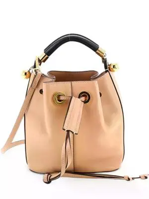 Chloé Gala Leather Small Bucket Bag - Neutrals