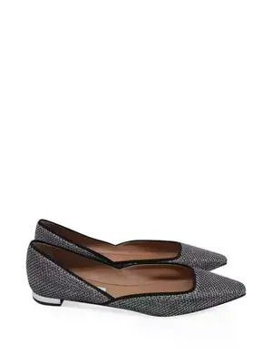 AQUAZZURA Maia Glitter Ballet Flats