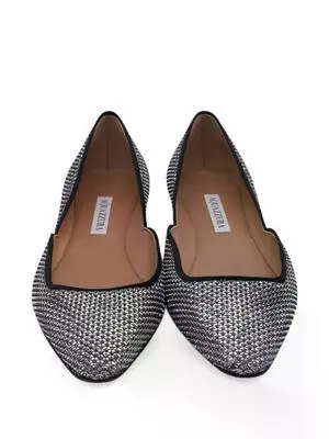 AQUAZZURA Maia Glitter Ballet Flats