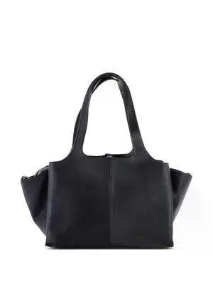 Celine Tri-fold Grained Calfskin Shoulder Bag - Black