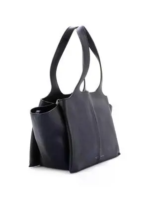 Celine Tri-fold Grained Calfskin Shoulder Bag - Black