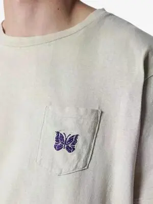 Needles Butterfly-embroidered Pocket T-shirt