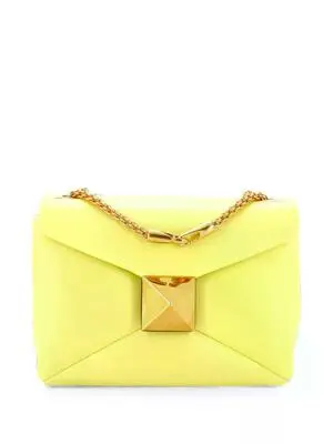 Valentino Garavani One Stud Chain Flap Bag Leather Small Shoulder Bag - Yellow