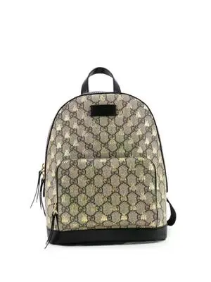 Gucci Zip Pocket Printed Gg Coated Canvas Small Backpack - Brown