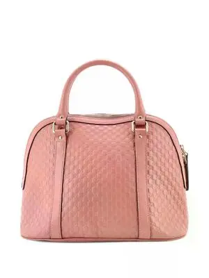 Gucci Convertible Dome Microssima Leather Medium Satchel - Pink