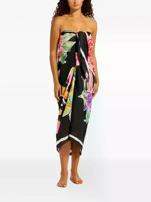Seafolly Floral-print Sarong - Black