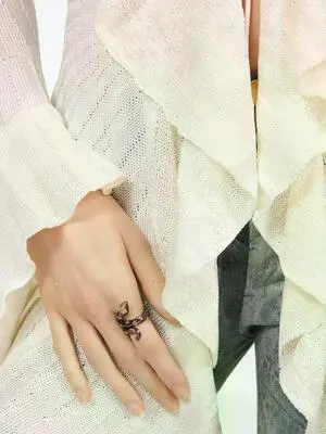 Roberto Cavalli Crystal-embellished Snake Ring
