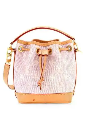 LOUIS VUITTON Noe Nm Handbag Monogram Jacquard Canvas Nano Bucket Bag - Metallic