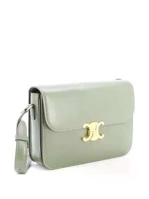 Celine Triomphe Shoulder Bag In Smooth Calfskin - Green