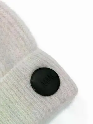 MMC STUDIO Logo-patch Ribbed-knit Beanie Hat - Neutrals