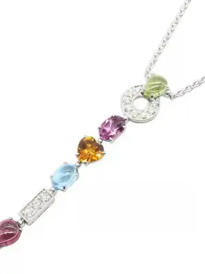 BVLGARI 18k White Gold Diamond Multi-gemstone Allegra Necklace - Silver