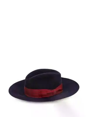 Borsalino Bow-detail Felt Hat - Blue