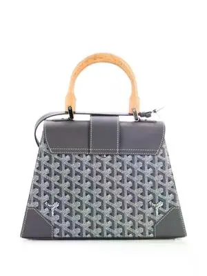 Goyard Saigon Top Handle Bag Coated Canvas With Leather Pm Satchel - Grey