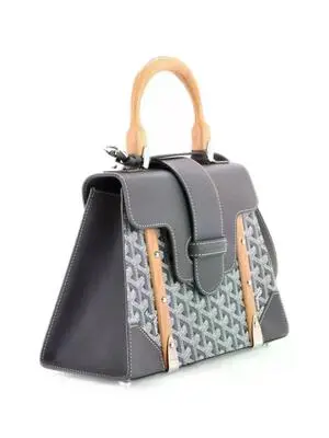 Goyard Saigon Top Handle Bag Coated Canvas With Leather Pm Satchel