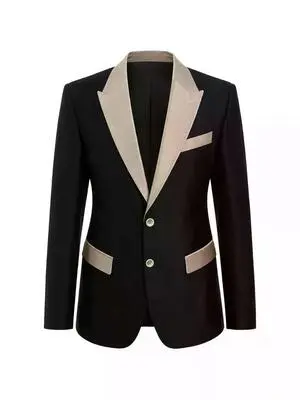 Dolce & Gabbana Silk Peak-lapel Suit Jacket - Black