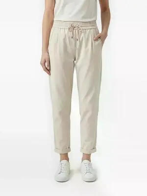 Brunello Cucinelli Drawstring-waistband Pleated Trousers - Neutrals