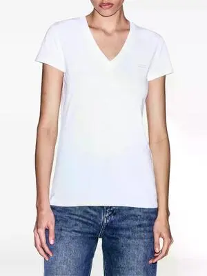 Armani Exchange Logo-patch V-neck T-shirt - White