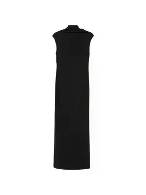Brunello Cucinelli Monili-trim V-back Gown - Black
