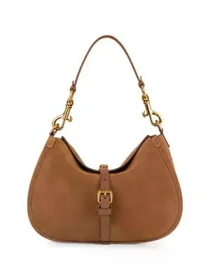 Etro Suede Shoulder Bag With Buckle Detail - Brown