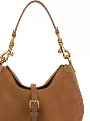 Etro Suede Shoulder Bag With Buckle Detail