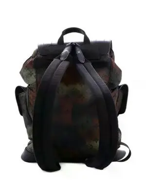 LOUIS VUITTON Christopher Limited Edition Camouflage Monogram Nylon With Leather Pm Backpack - Black